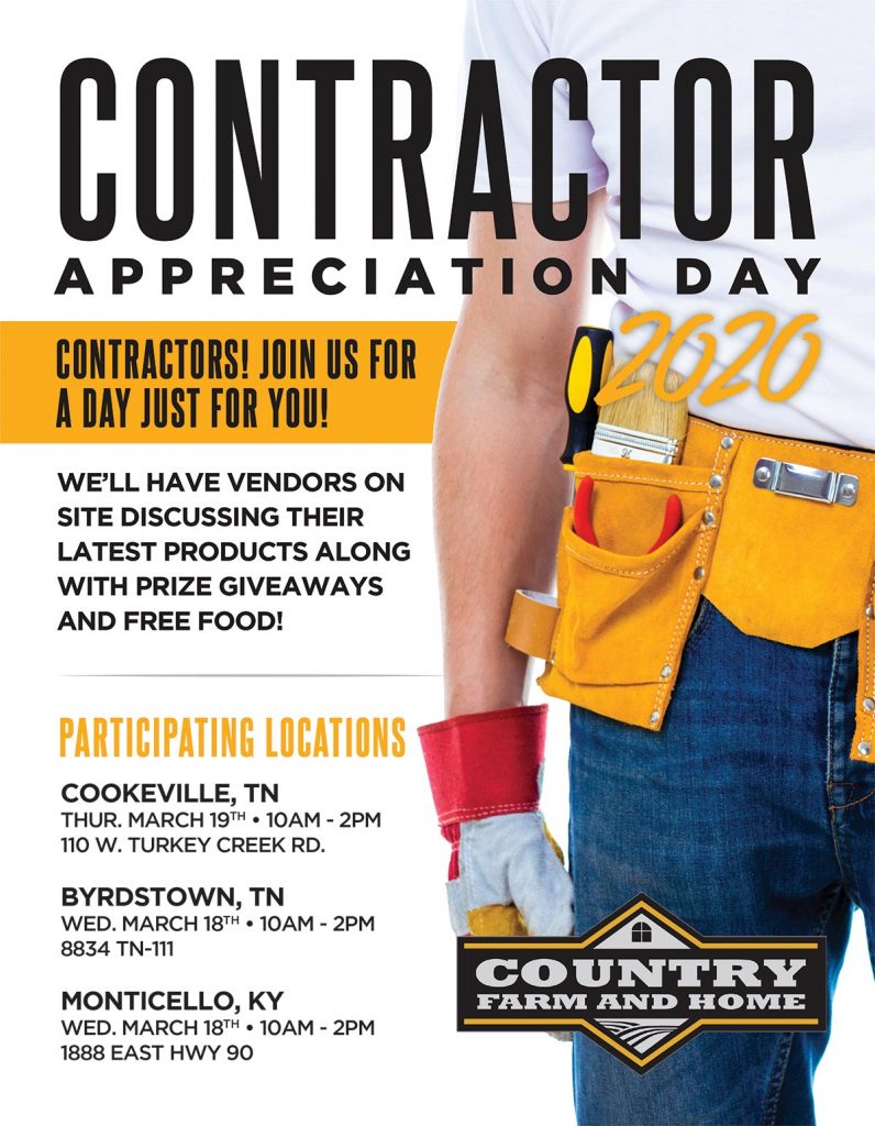 Contractor Appreciation Day 2020 – Country Farm and Home